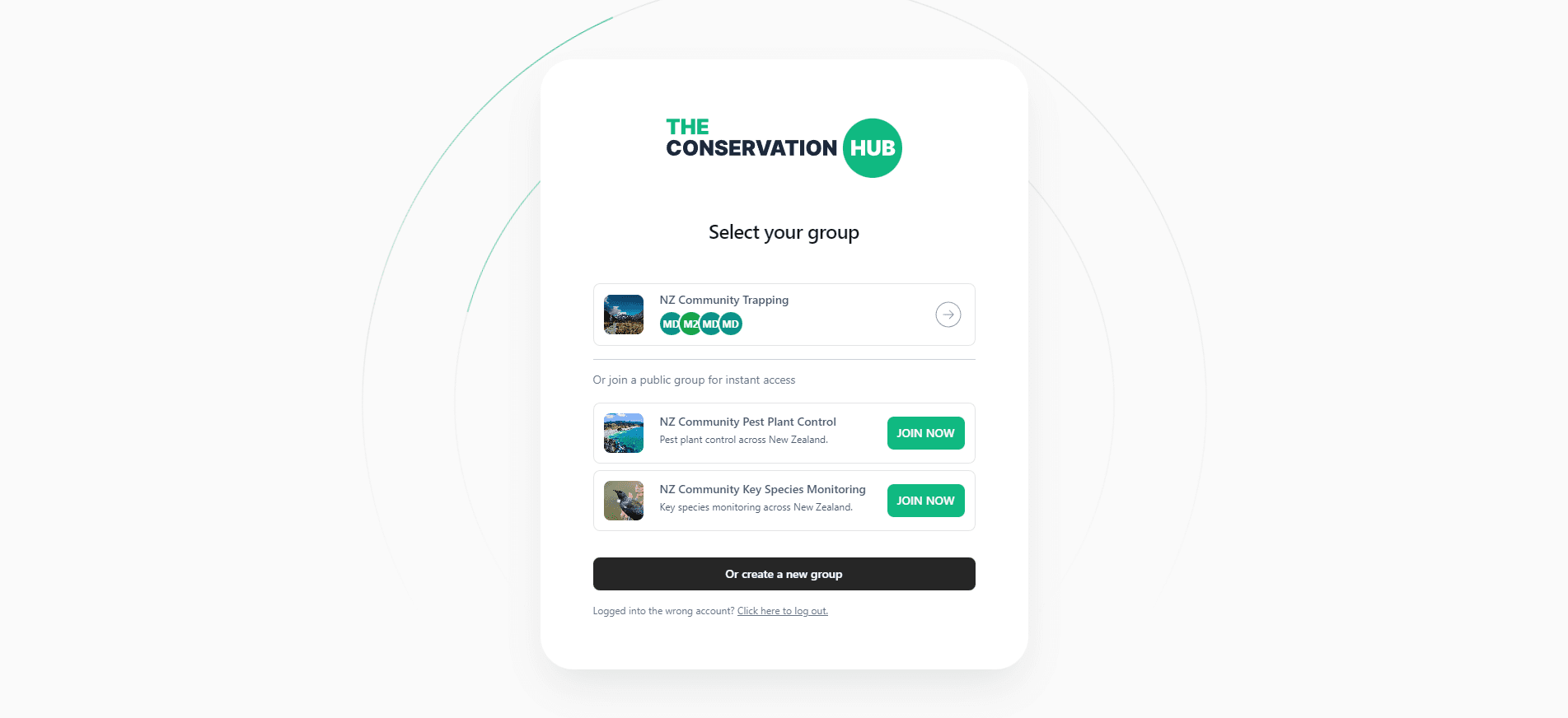 The Groups Page - The Conservation Hub Help & User Guides